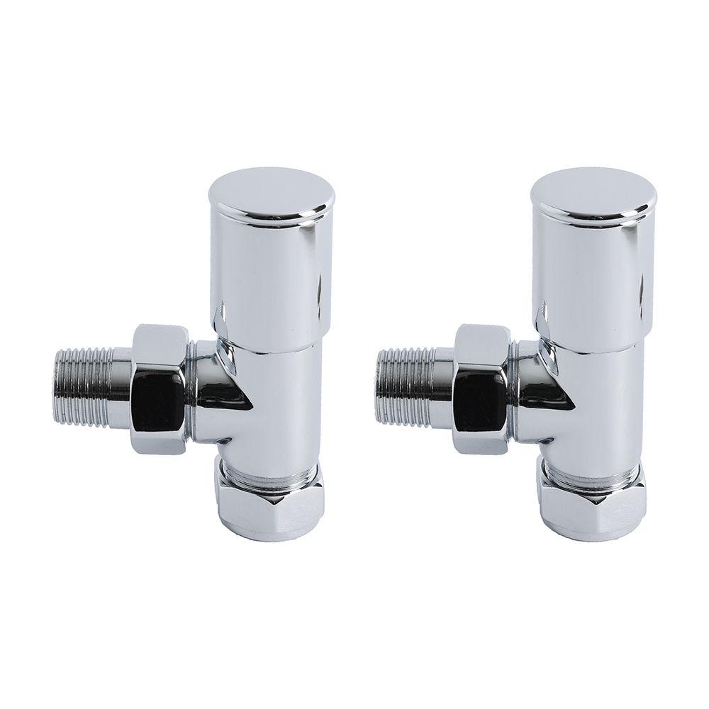 Milano Select - Chrome Angled Modern Radiator Valves - (Pair)