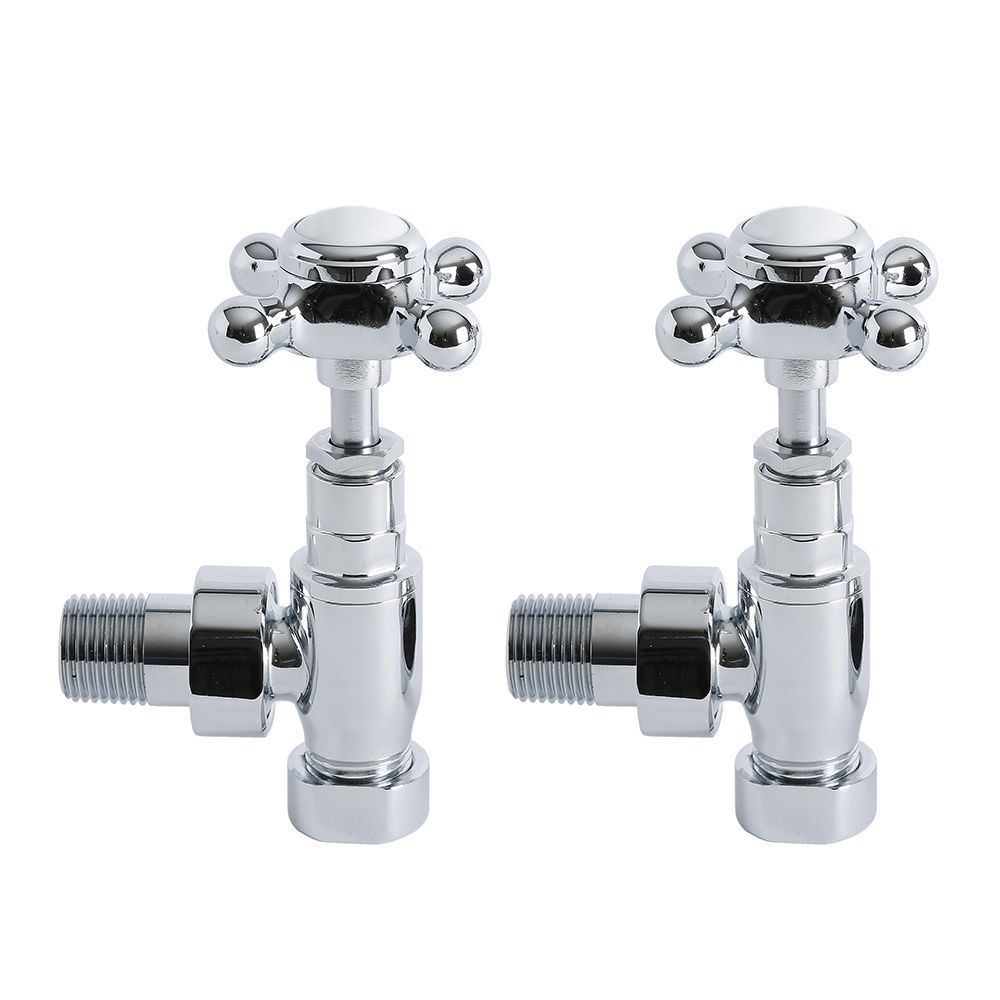 Milano Select - Chrome Traditional Angled Radiator Valves - (Pair)