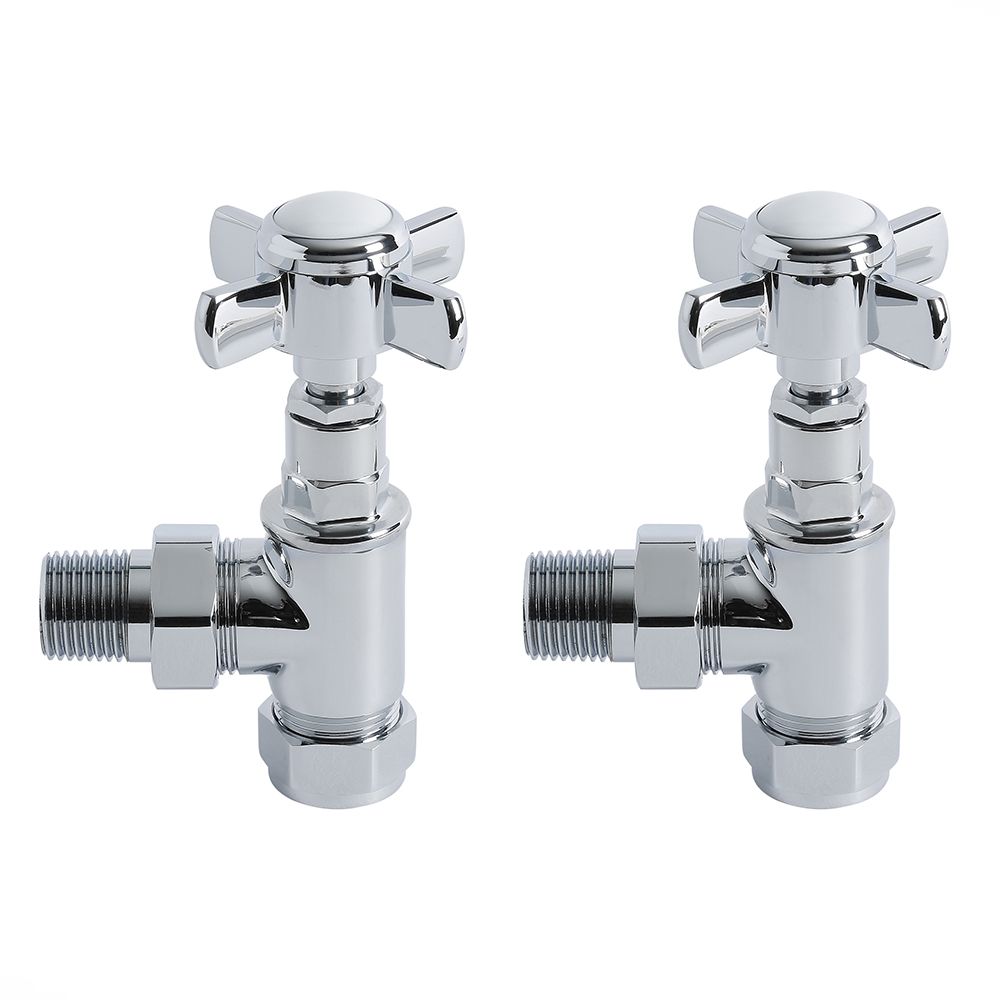 Milano Select - Chrome Angled Traditional Radiator Valves - (Pair)