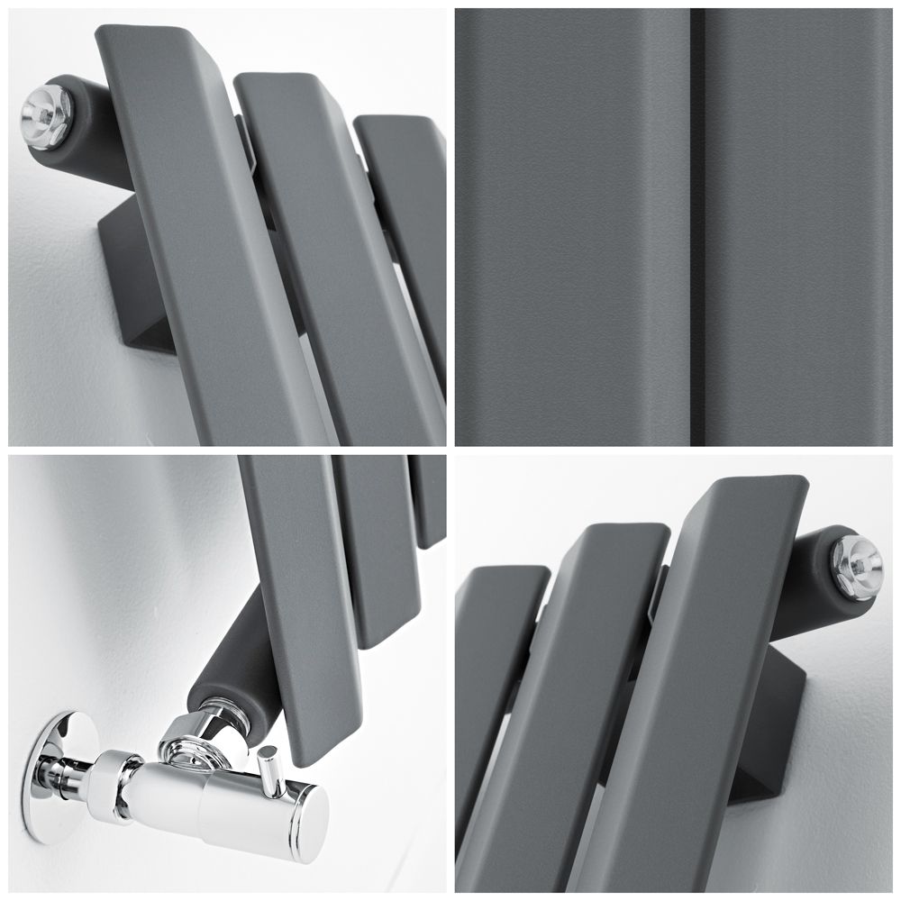 Milano Viti - Anthracite Vertical Diamond Panel Designer Radiator ...