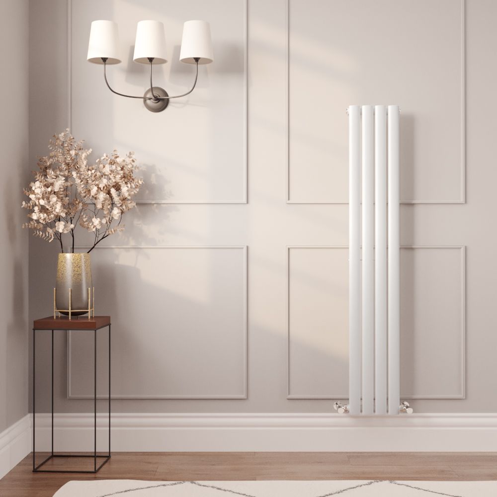 Milano Aruba - Modern White Vertical Designer Radiator 1400mm x 236mm ...