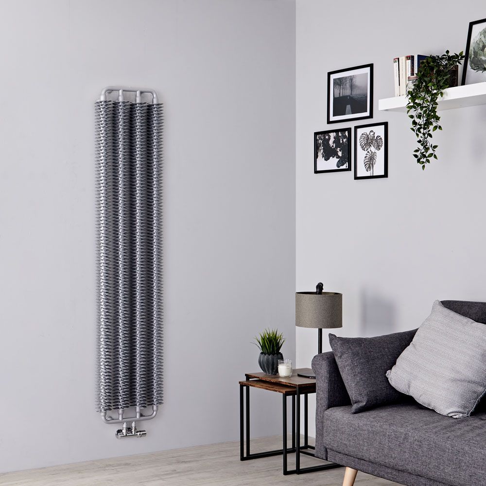 Terma Ribbon - Silver Matt Vertical Designer Radiator 1720mm x 390mm