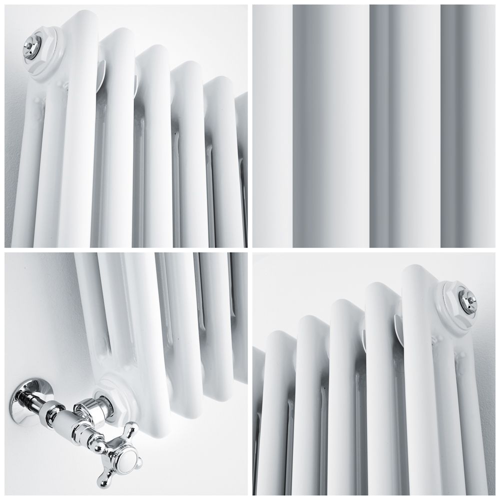 Milano Windsor - White Traditional Horizontal Triple Column Radiator ...