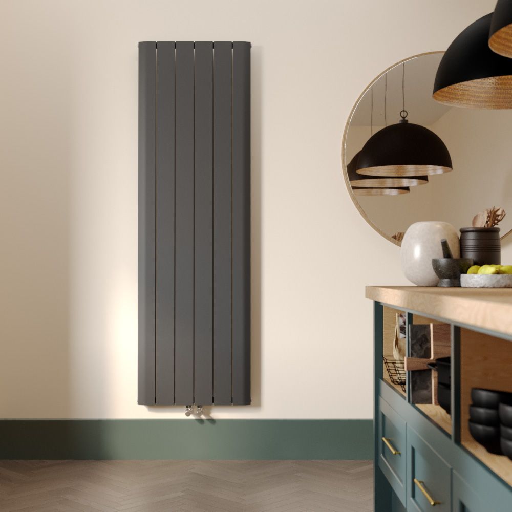 Milano Skye - Anthracite Aluminium Vertical Designer Radiator (Single ...