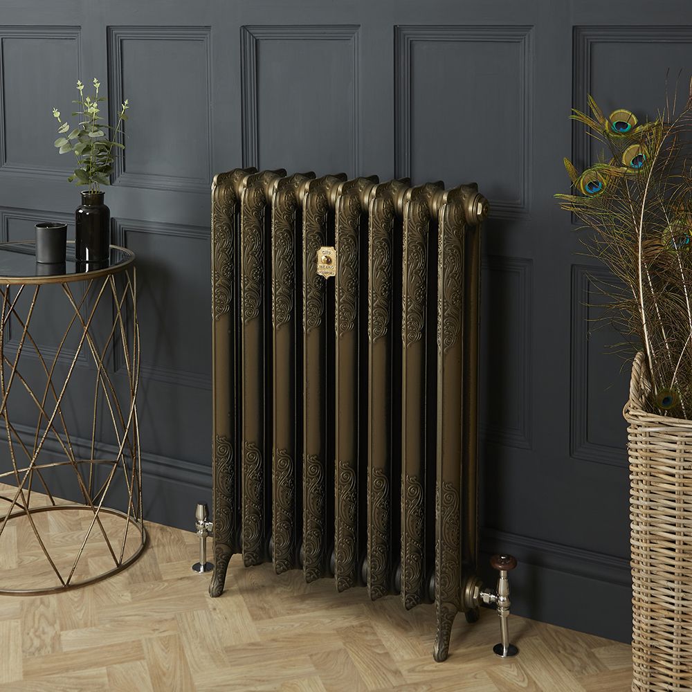 Milano Beatrix - 2 Column Cast Iron Radiator - 950mm Tall - Natural ...