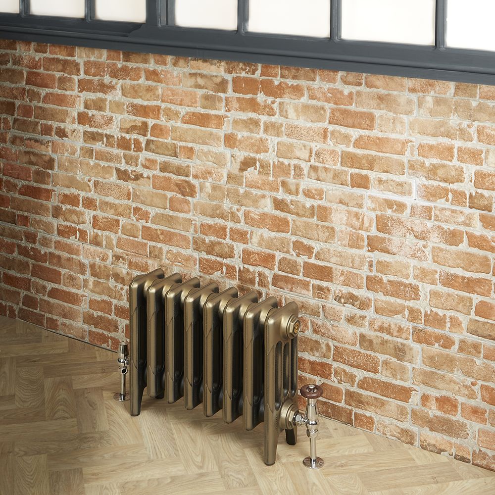 Milano Mercury - 4 Column Cast Iron Radiator - 460mm Tall - Natural ...