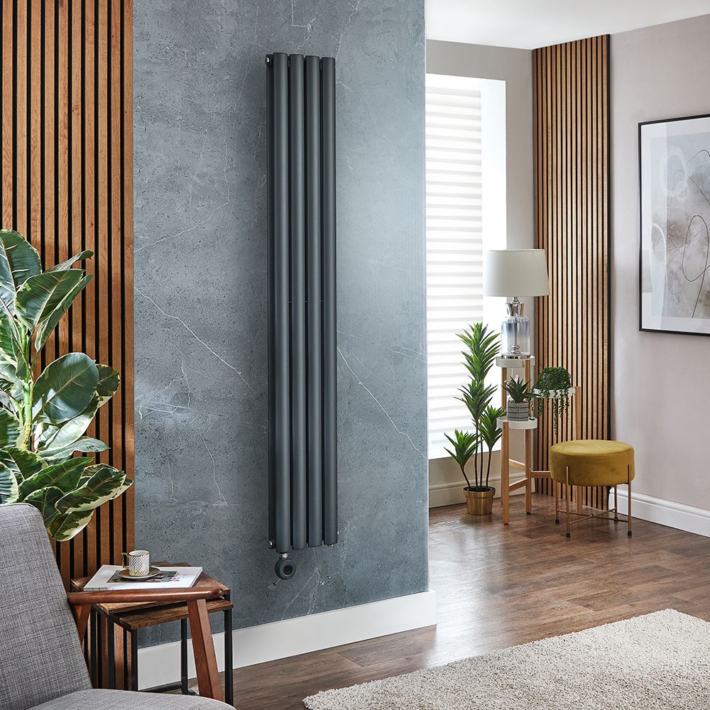 Milano x ECOSO Aruba - Electric Anthracite Vertical Designer Radiator ...