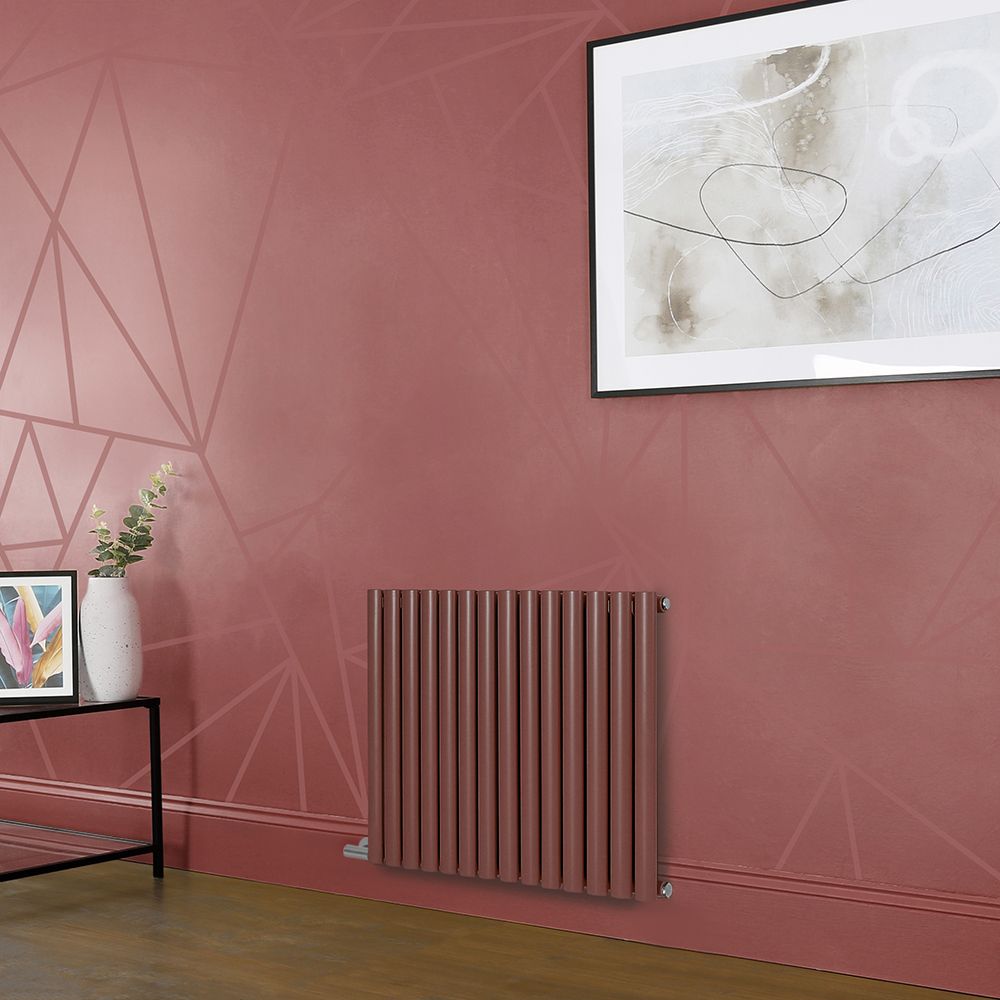 Milano Aruba Electric - Booth Red Horizontal Designer Radiator - 635mm ...