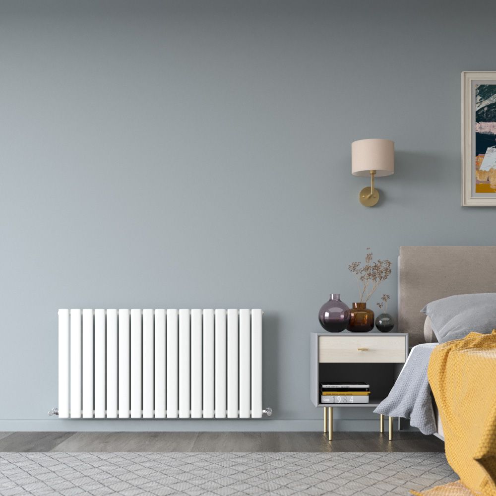 Milano Alpha - White Horizontal Single Flat Panel Designer Radiator ...