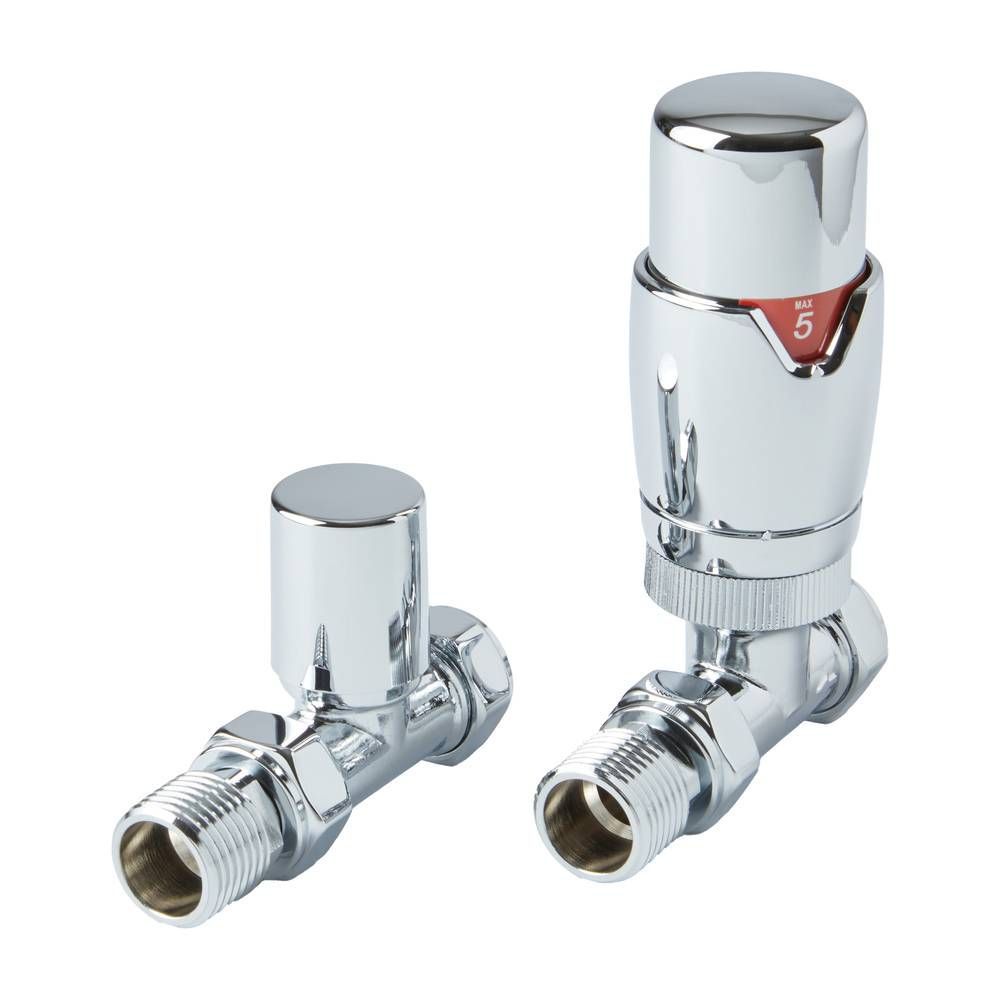 Milano - Thermostatic Straight Radiator Valve and Lockshield - Choice ...
