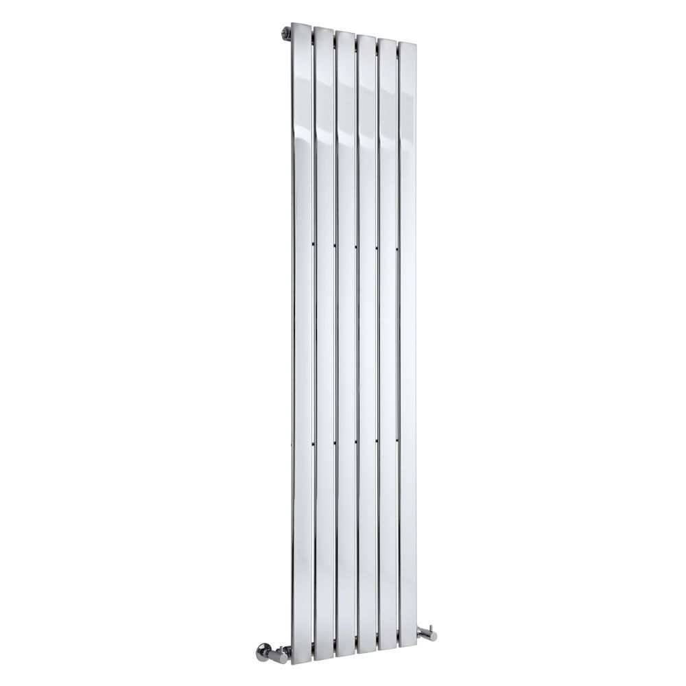 Milano Alpha - Chrome Vertical Flat Panel Designer Radiator 1800mm x ...