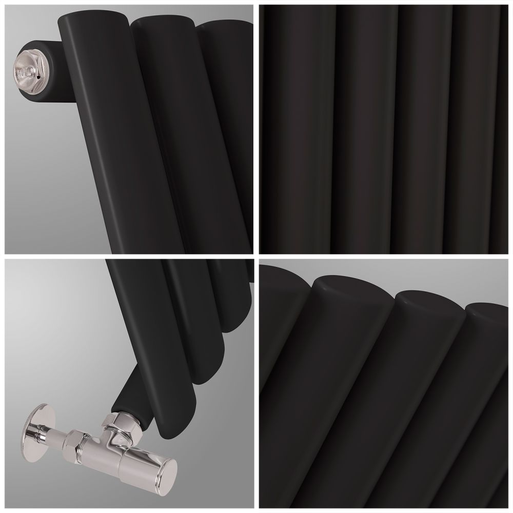 Milano Aruba - Black Vertical Designer Radiator 1780mm x 590mm (Single ...
