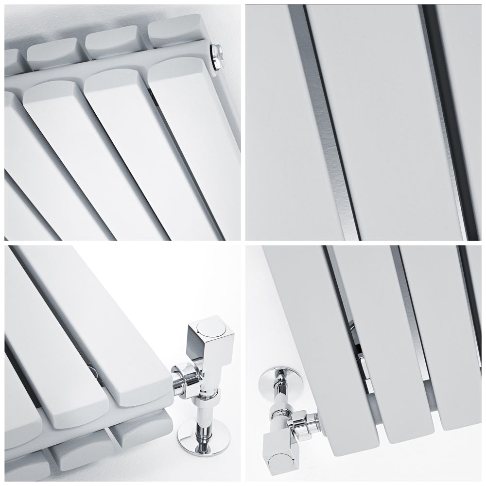Milano Capri - Silver Flat Vertical Designer Radiator 1600mm x 354mm ...
