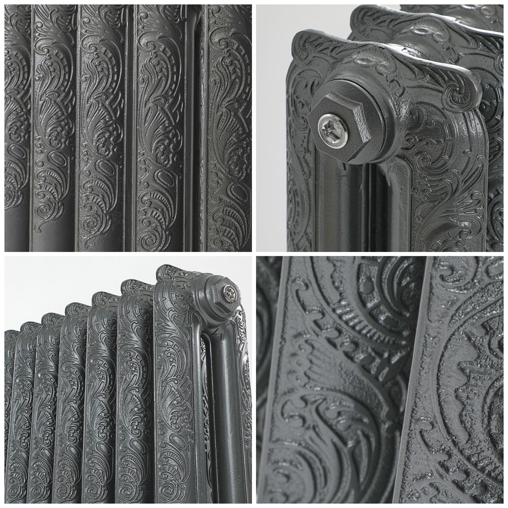 Milano Beatrix - Cast Iron Radiator - 510mm Tall - Antique Graphite ...