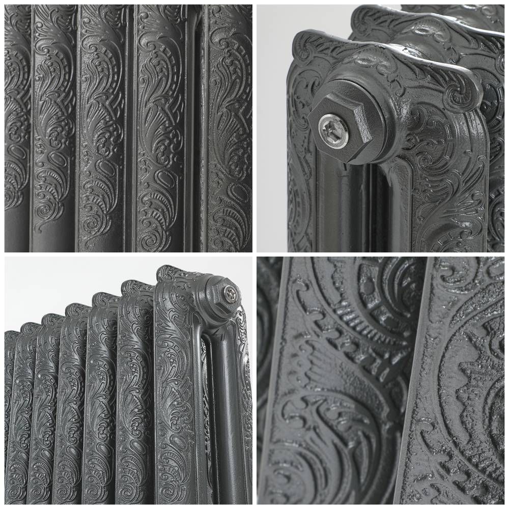 Milano Beatrix - Cast Iron Radiator - 950mm Tall - Antique Graphite ...