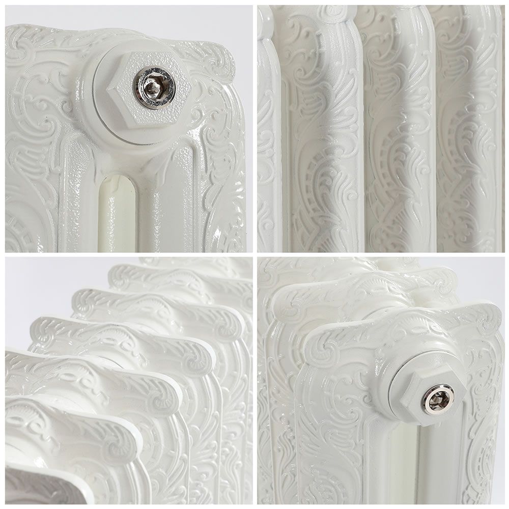 Milano Beatrix - Cast Iron Radiator - 510mm Tall - Porcelain White ...