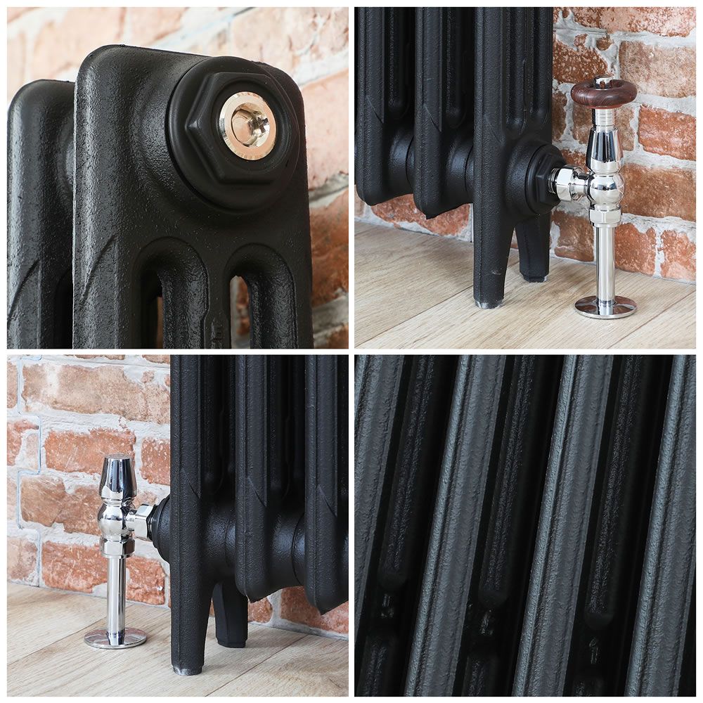 Milano Mercury - Cast Iron Radiator - 660mm Tall - Slate Black ...
