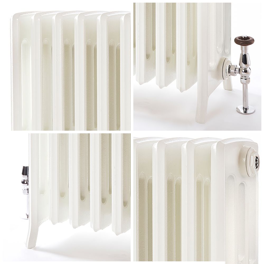 Milano Isabel - 4 Column Cast Iron Radiator - 660mm Tall - Porcelain ...