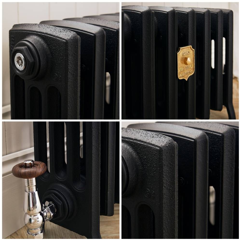 Milano Isabel - Cast Iron Radiator - 357mm Tall - Slate Black ...