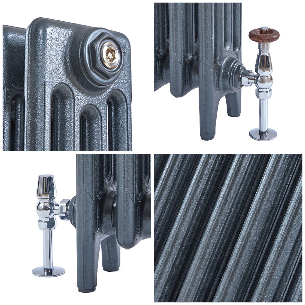 Milano Mercury - 4 Column Cast Iron Radiator - 360mm Tall - Antique ...