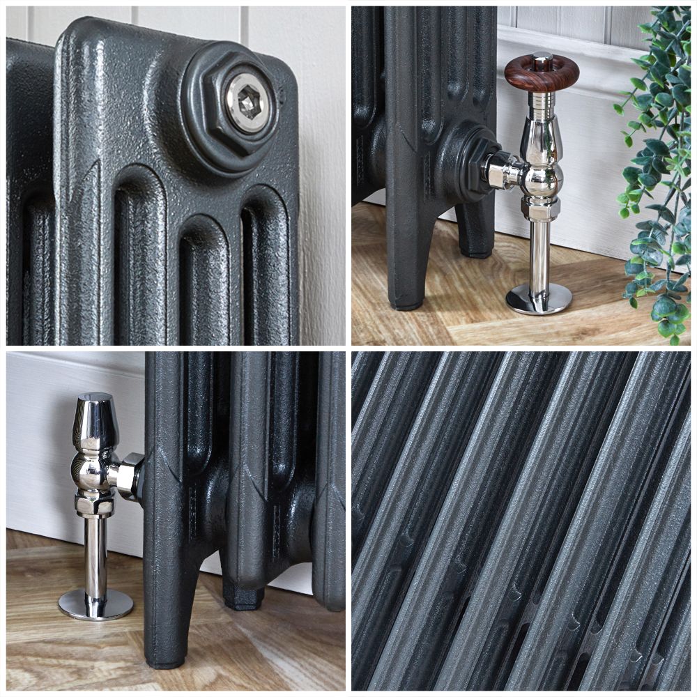 Milano Mercury - 4 Column Cast Iron Radiator - 560mm Tall - Antique ...