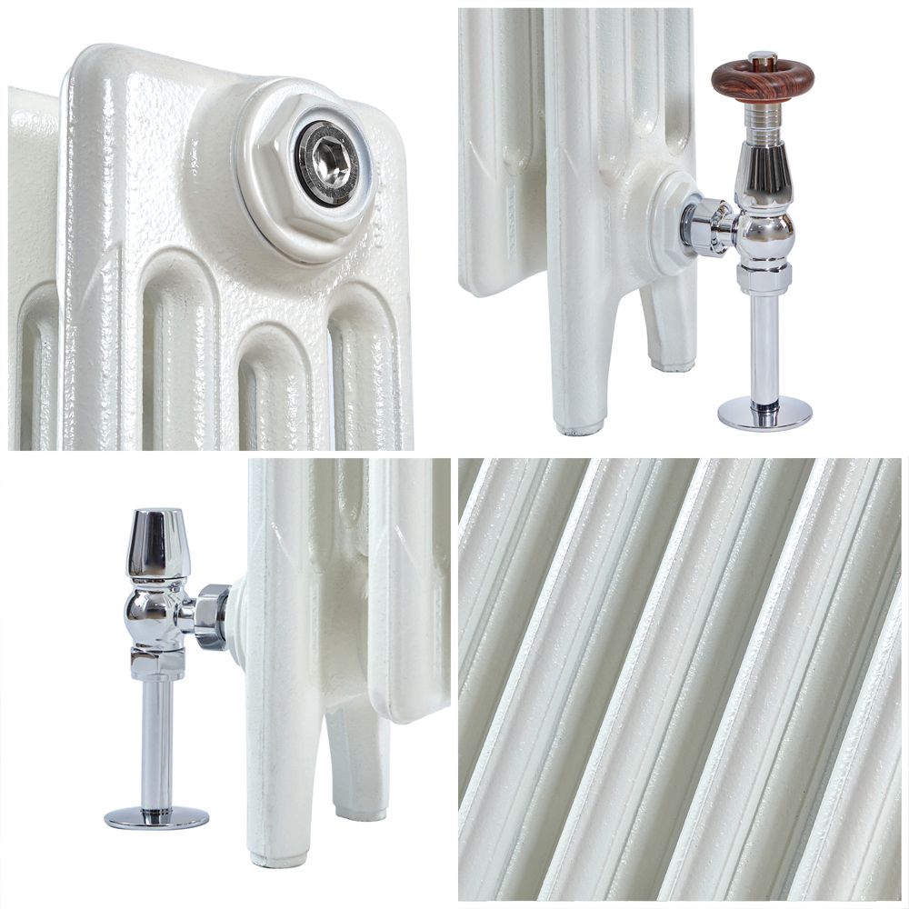 Milano Mercury - 4 Column Cast Iron Radiator - 560mm Tall - Porcelain ...