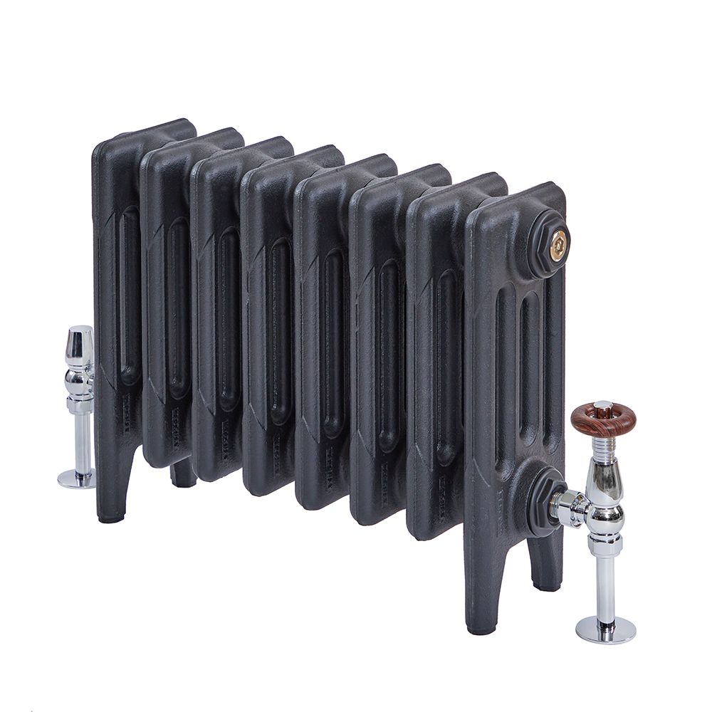 Milano Mercury - 4 Column Cast Iron Radiator - 360mm Tall - Slate Black ...