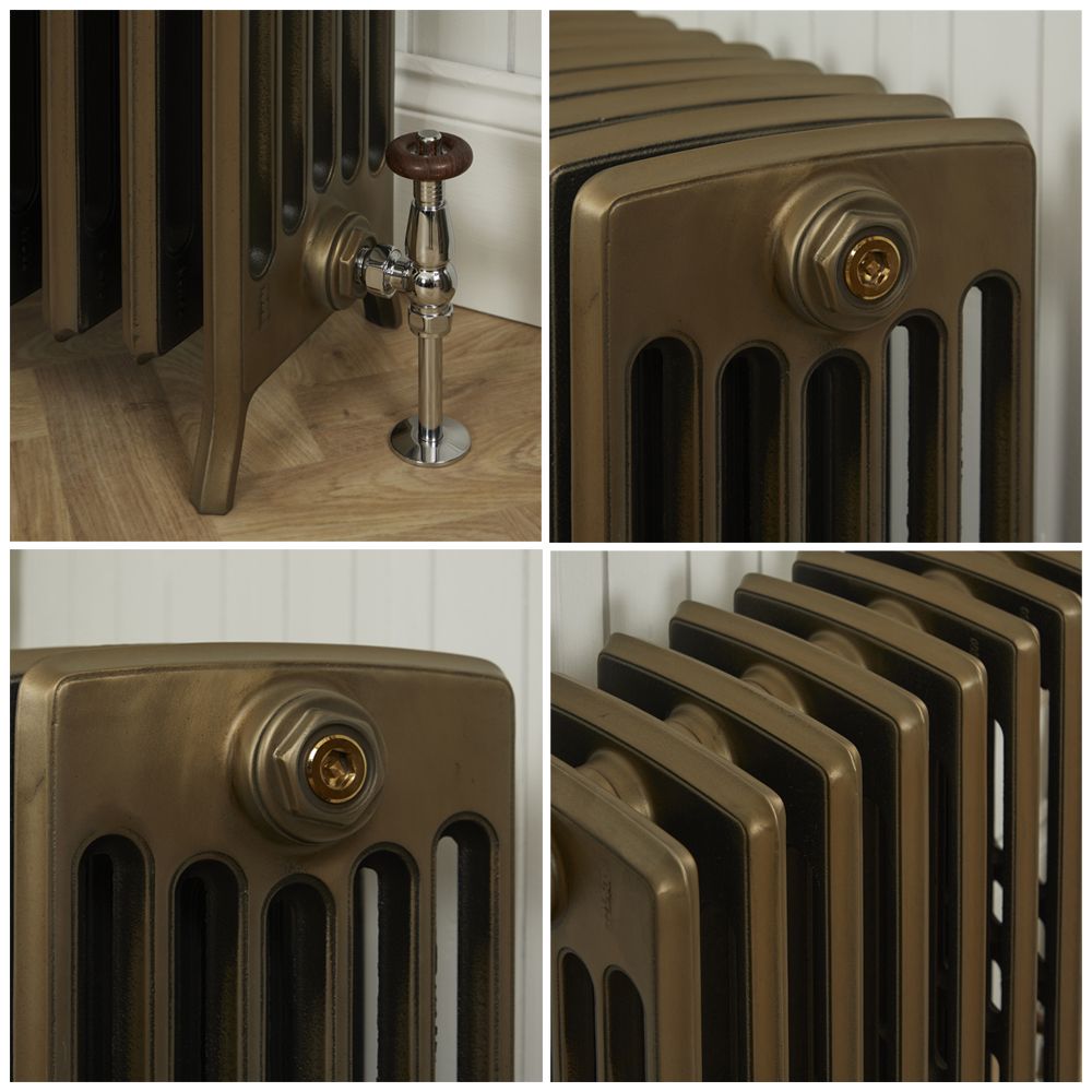 Milano Isabel - 6 Column Cast Iron Radiator - 660mm Tall - Natural ...