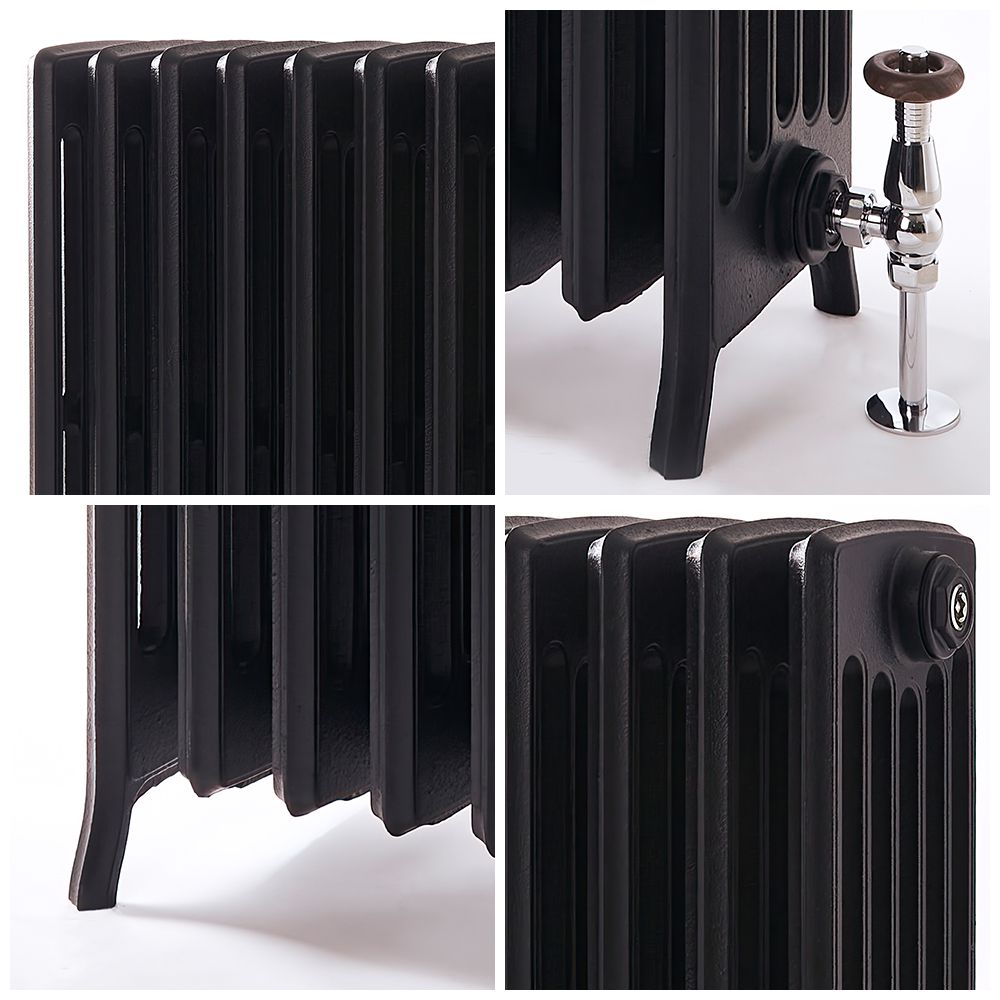 Milano Isabel - Cast Iron Radiator - 660mm Tall - Slate Black ...