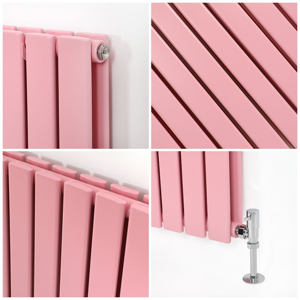 Milano Alpha - Camellia Pink Vertical Flat Panel Designer Radiator ...