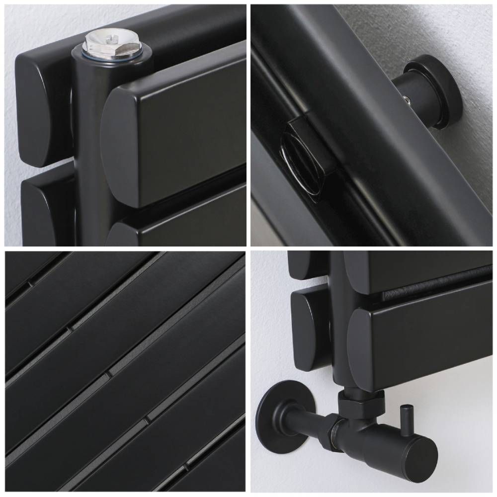 Milano Capri - Black Flat Horizontal Designer Radiator 354mm x 1600mm ...