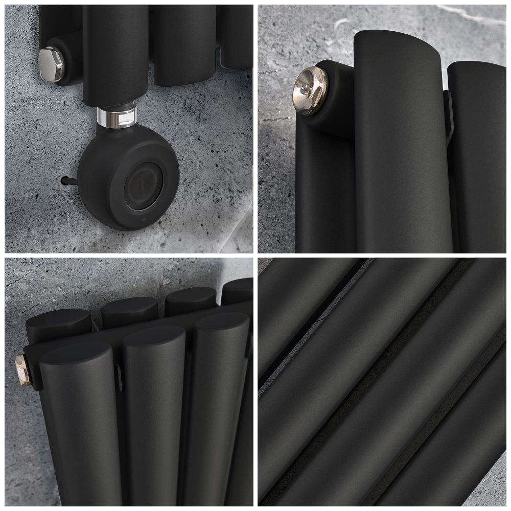 Milano x ECOSO Aruba - Electric Black Vertical Designer Radiator ...