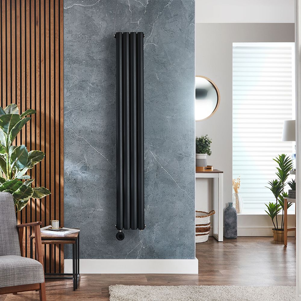 Milano x ECOSO Aruba - Electric Black Vertical Designer Radiator ...