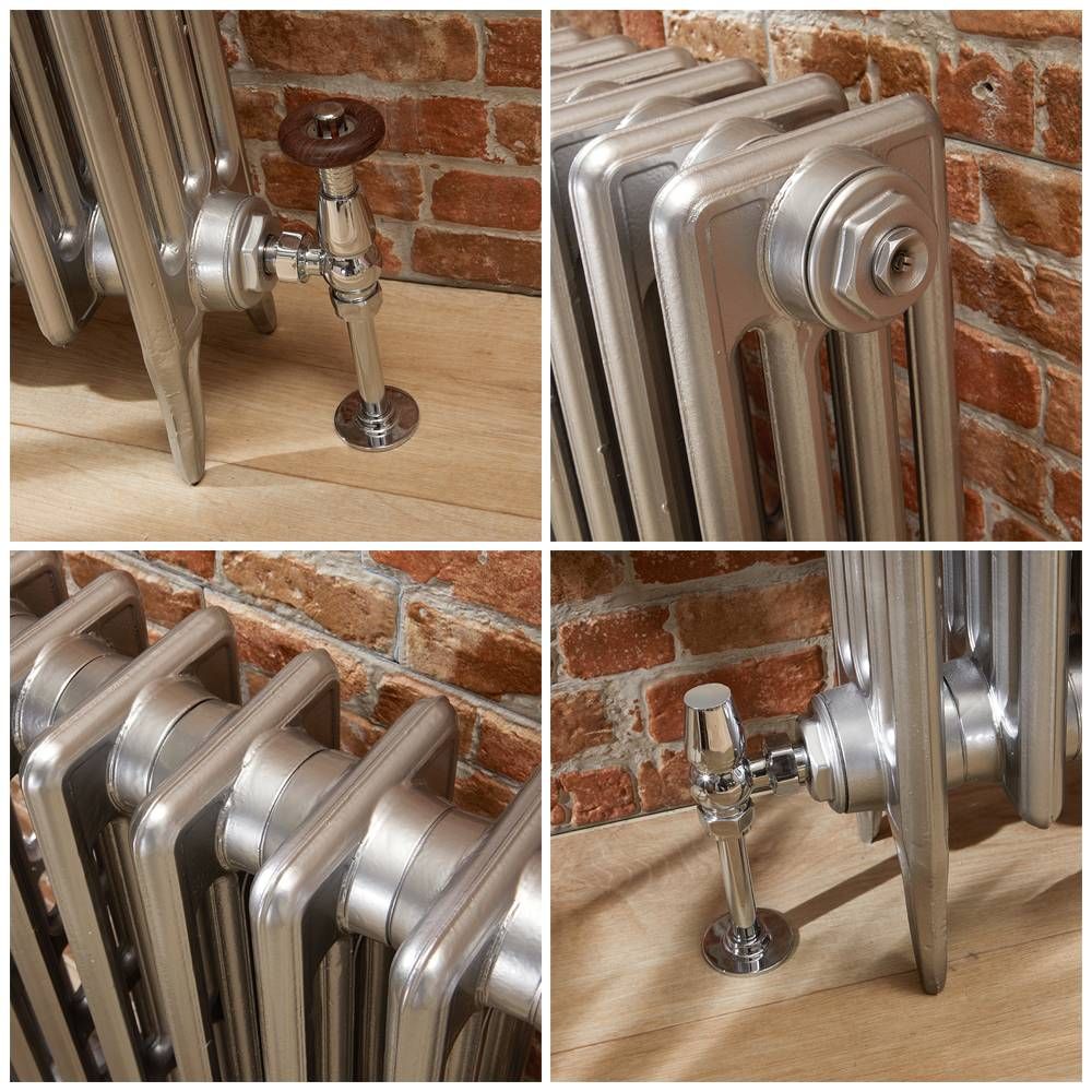 Milano Alice - Classic Cast Iron Column Radiator - 660mm Tall - Silver ...