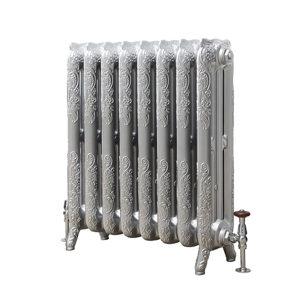 Milano Beatrix - Ornate Cast Iron Radiator - 768mm Tall - Silver ...