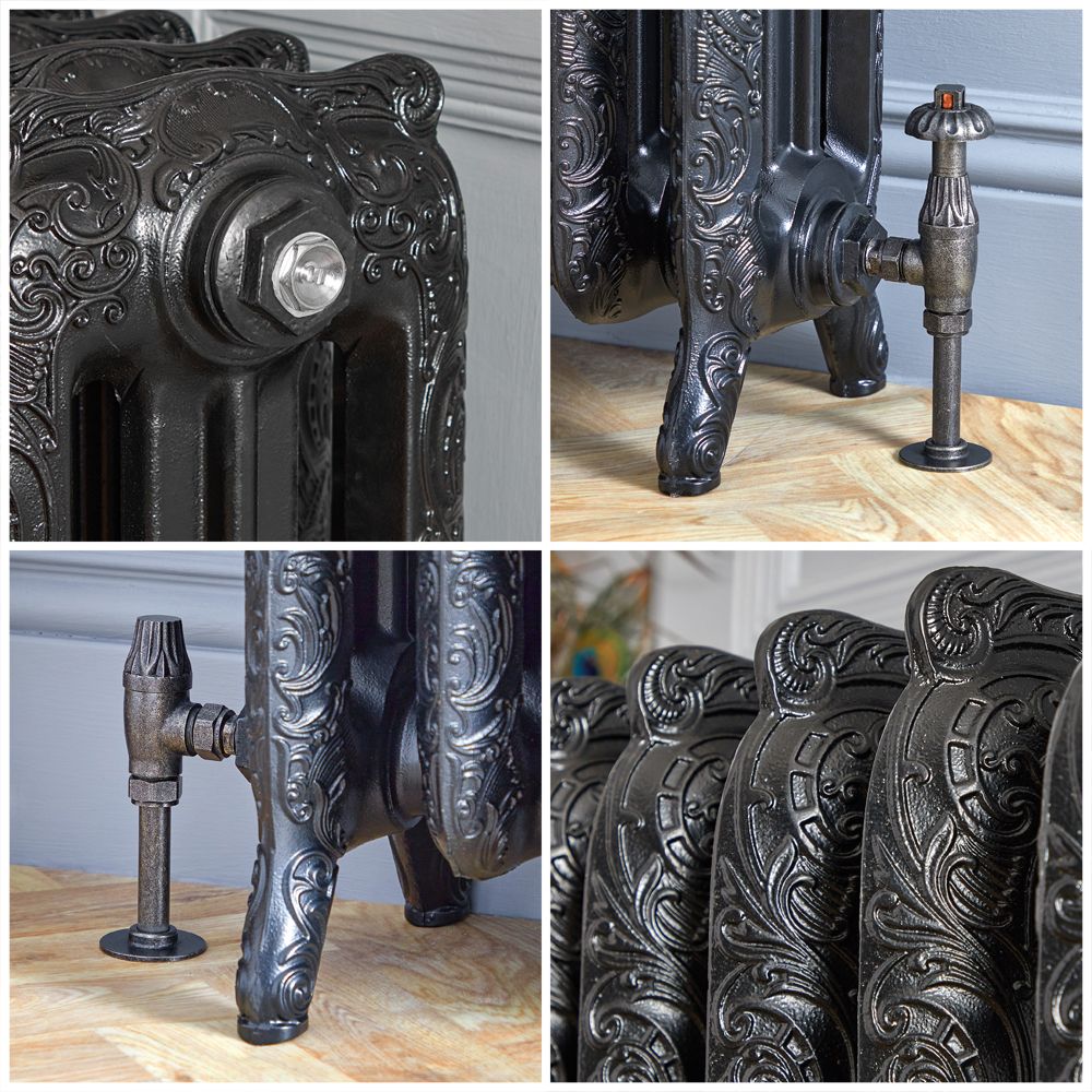 Milano Beatrix - Ornate Cast Iron Radiator - 768mm Tall - Black ...