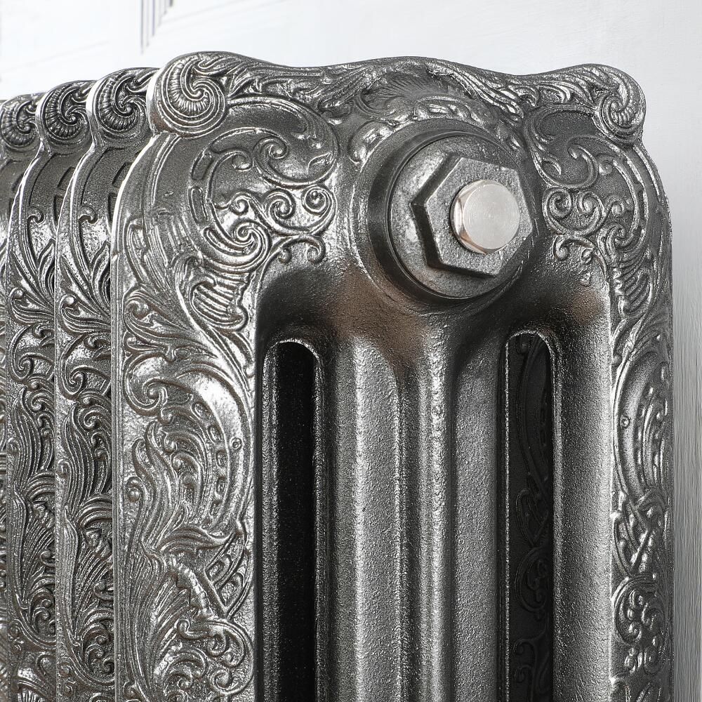 Milano Beatrix - Ornate Cast Iron Radiator - 768mm Tall - Dark Pewter ...