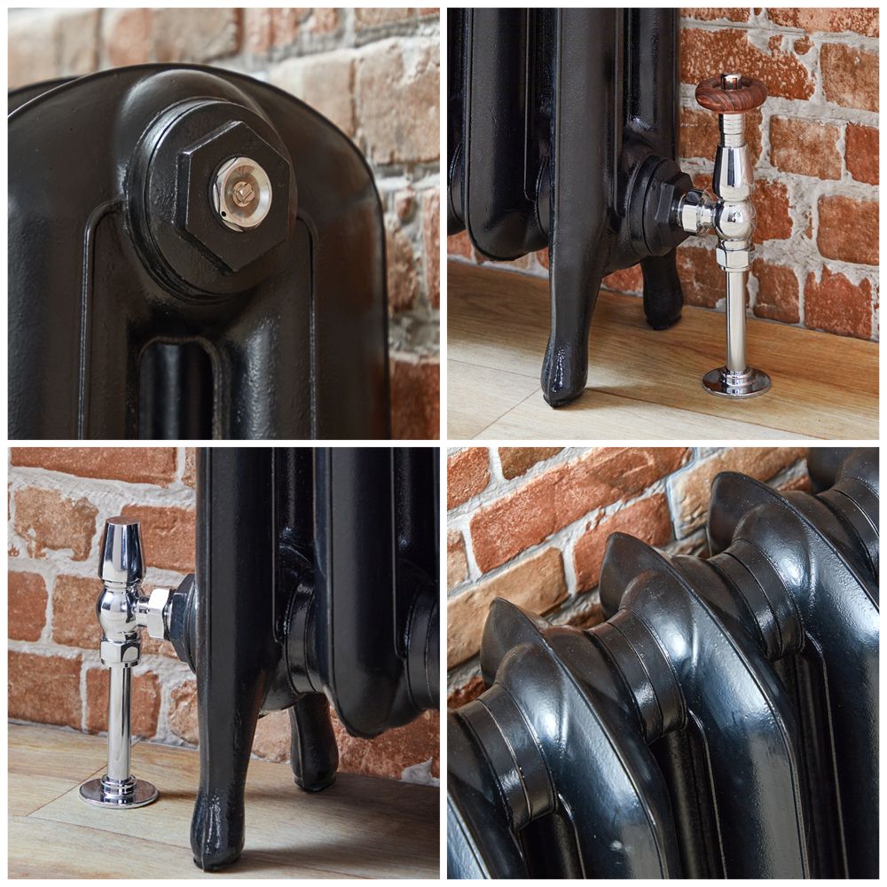 Milano Tamara - Oval Column Cast Iron Radiator - 560mm Tall - Black ...