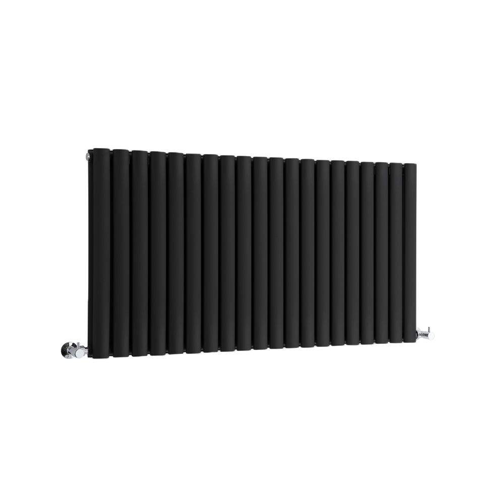Milano Aruba - Black Horizontal Designer Double Radiator 635mm x 1180mm