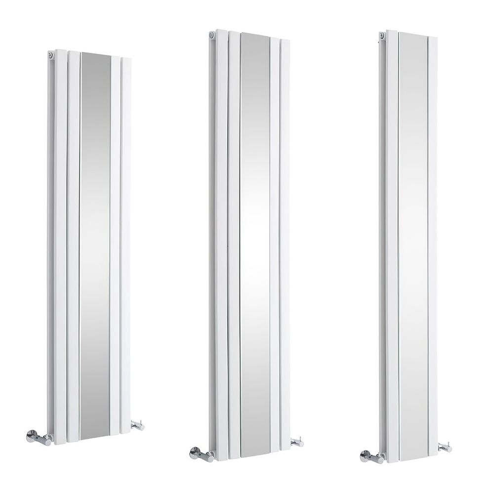 Milano Icon - White Vertical Mirrored Designer Radiator (Double Panel ...
