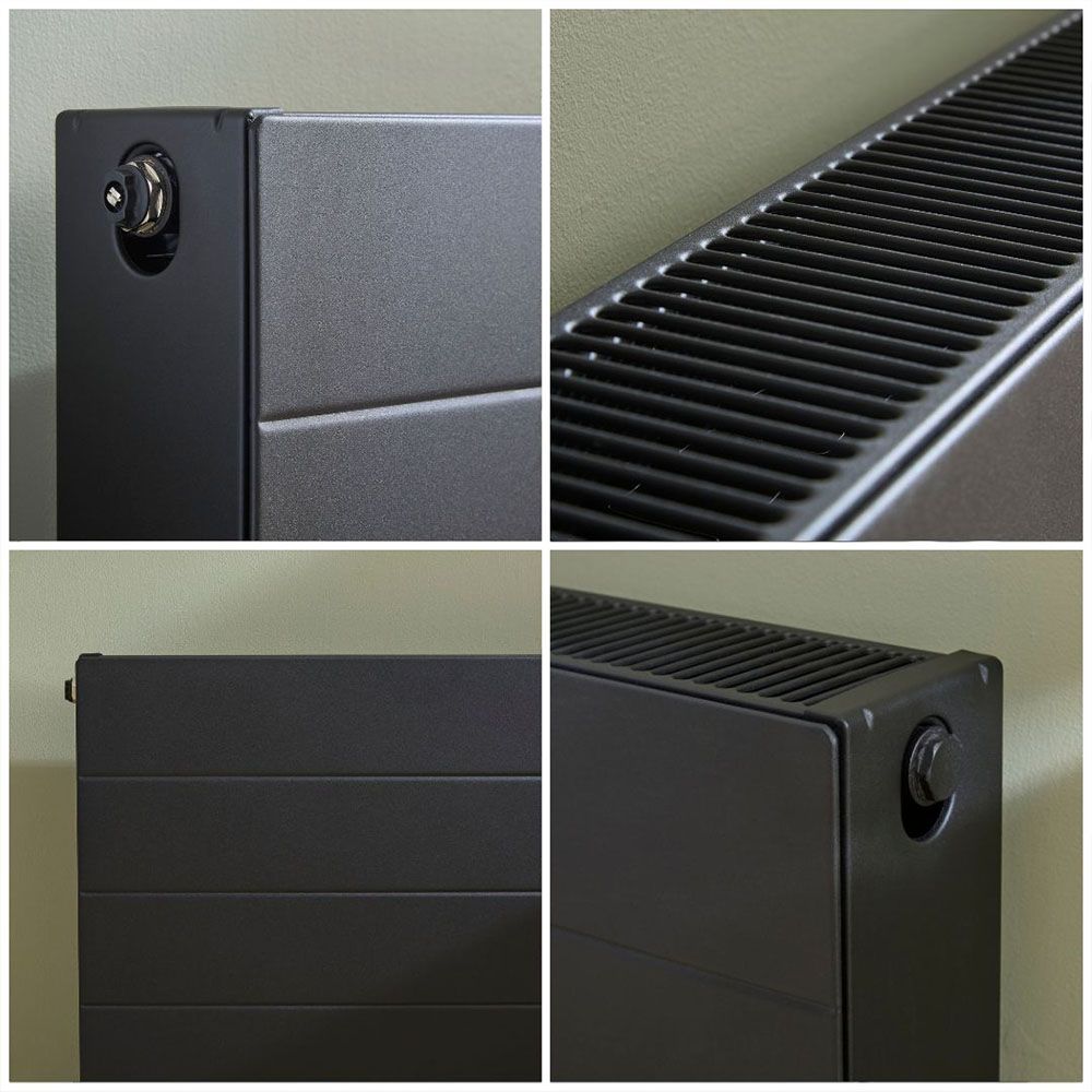 Milano Alora - Black Horizontal Flat Panel Type 22 Convector Radiator ...