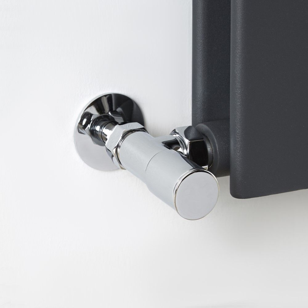 Chrome Radiator Valves with 15mm Copper Adapters