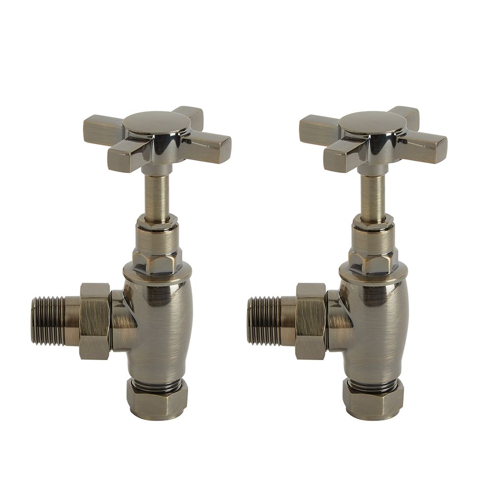 Milano - Traditional Dark Brushed Brass Angled Radiator Valves