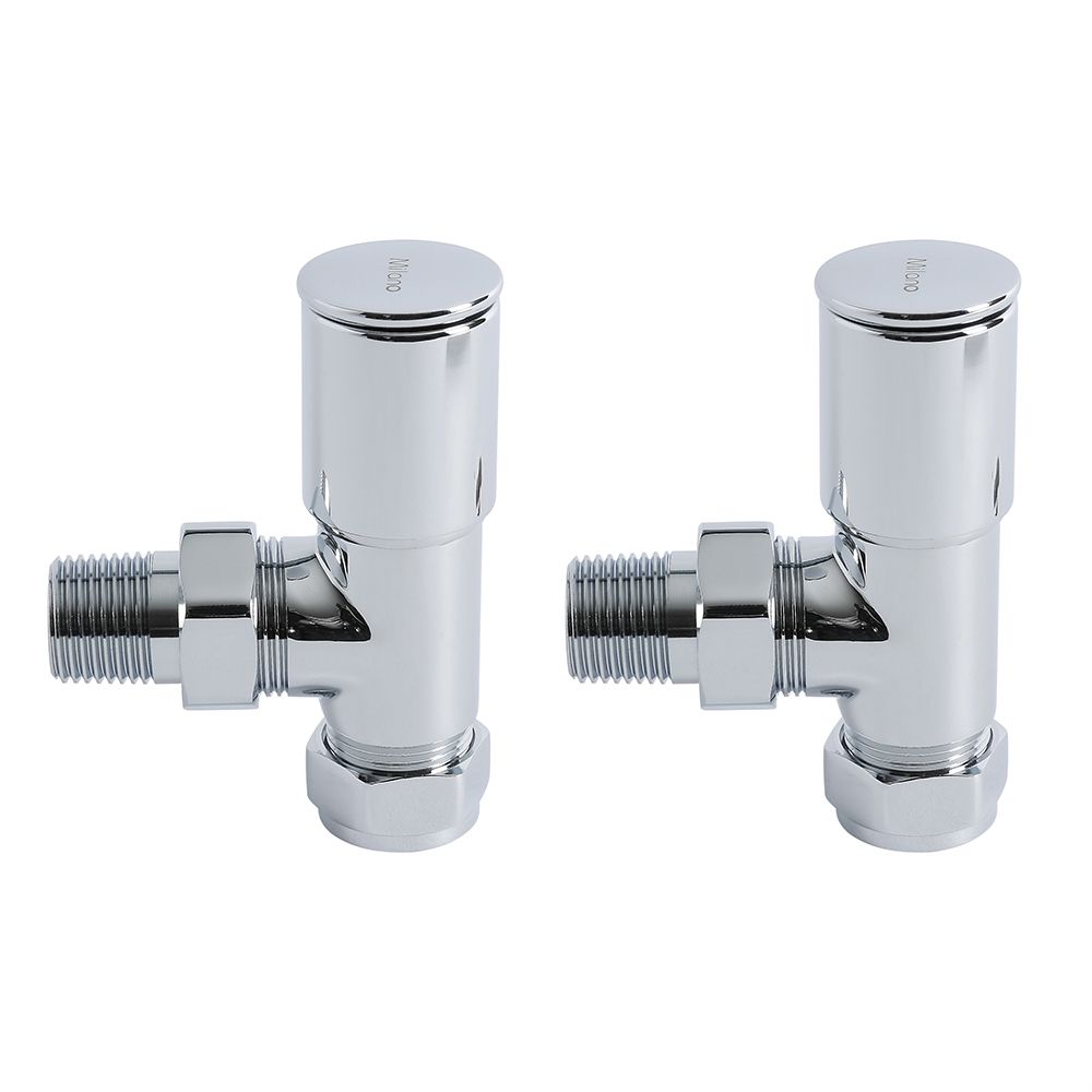 Milano - Modern Angled Radiator Valves - Pair