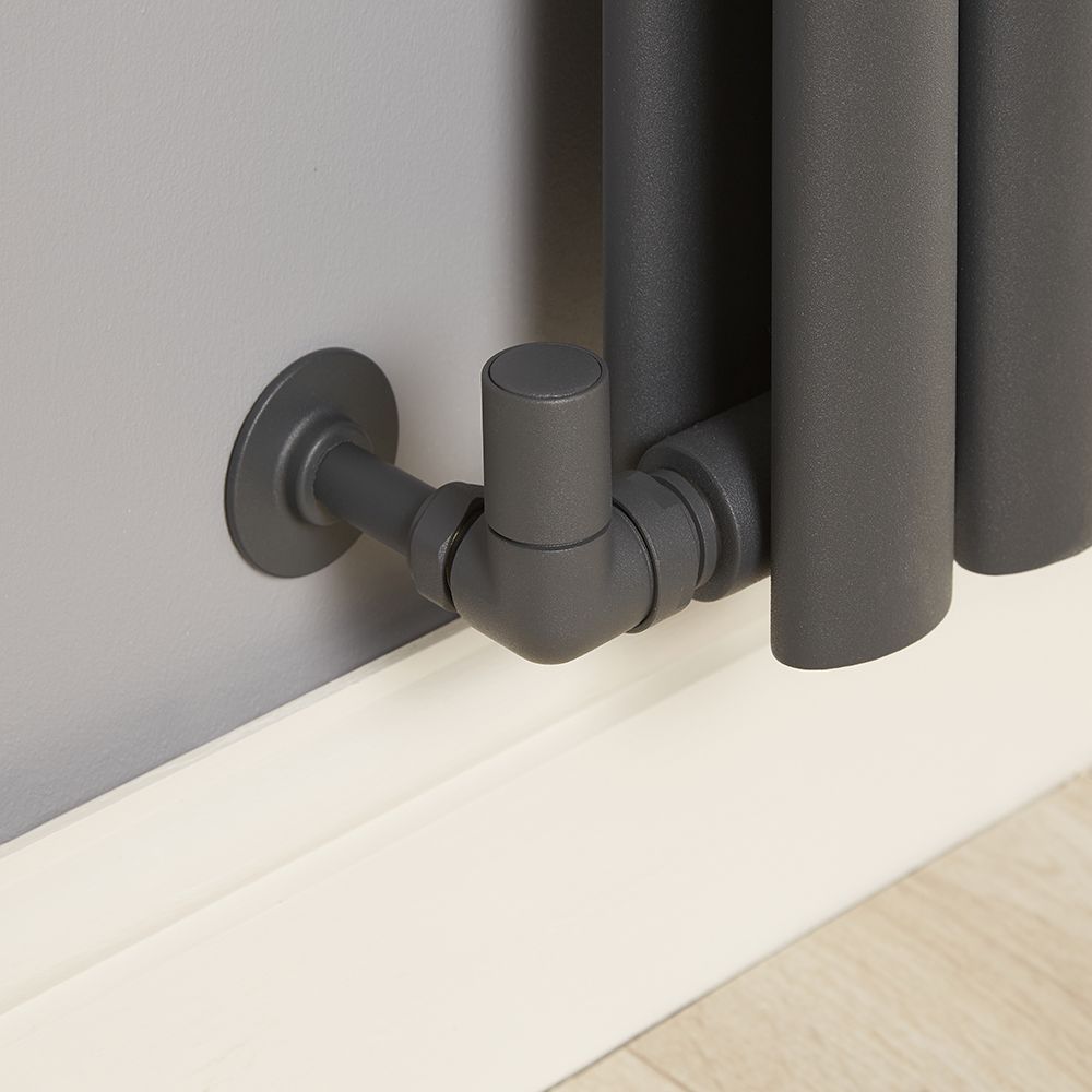 Milano - Modern Anthracite Corner Radiator Valves