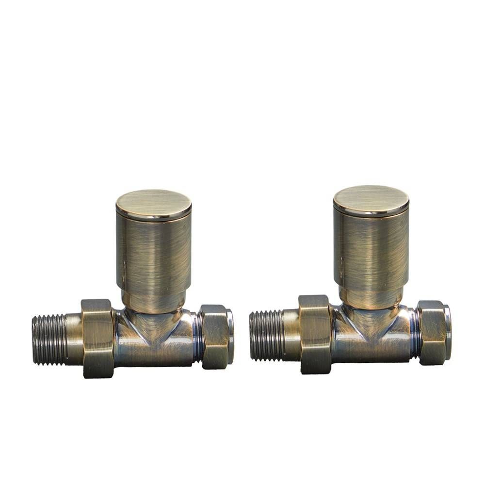 Milano - Modern Brushed Dark Brushed Brass Straight Radiator Valves