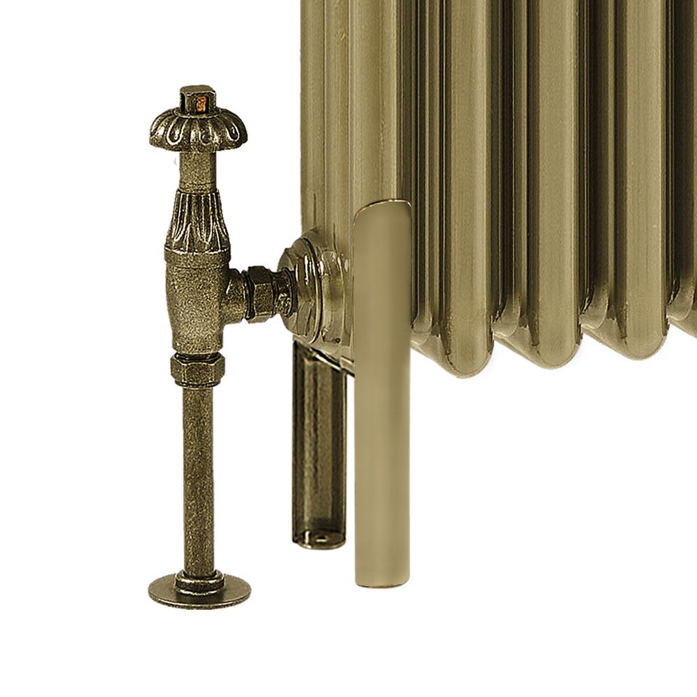 Milano Windsor - Traditional 3 Column Radiator Feet - Natural Brass