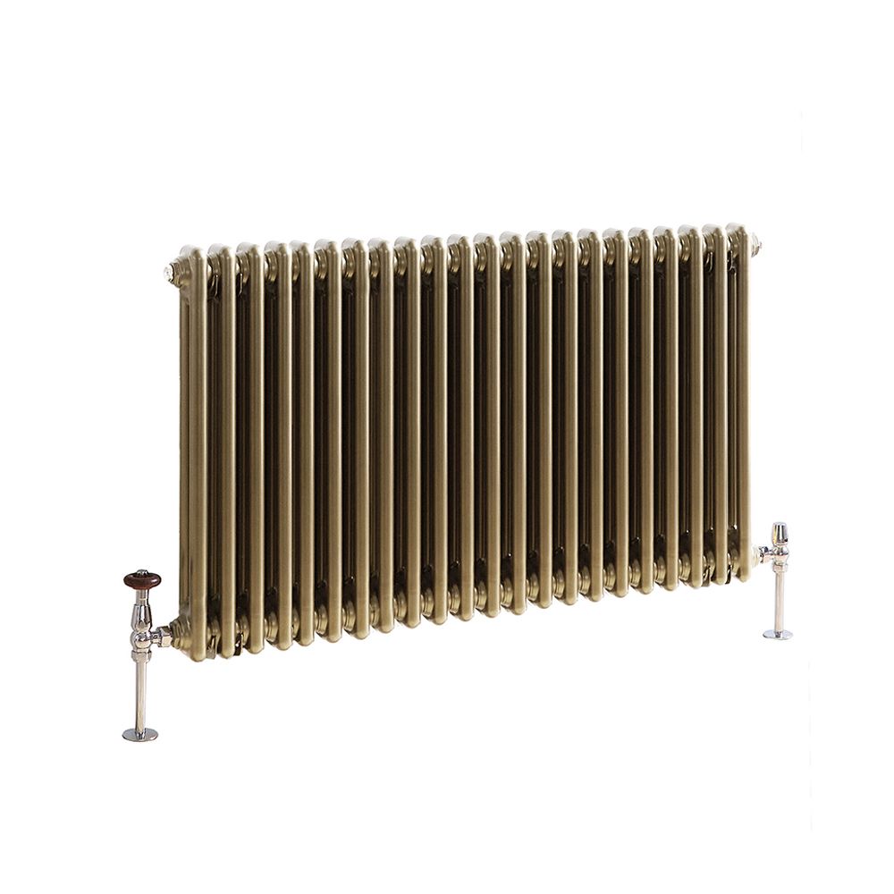 Milano Windsor - Natural Brass Horizontal Traditional Column Radiator ...