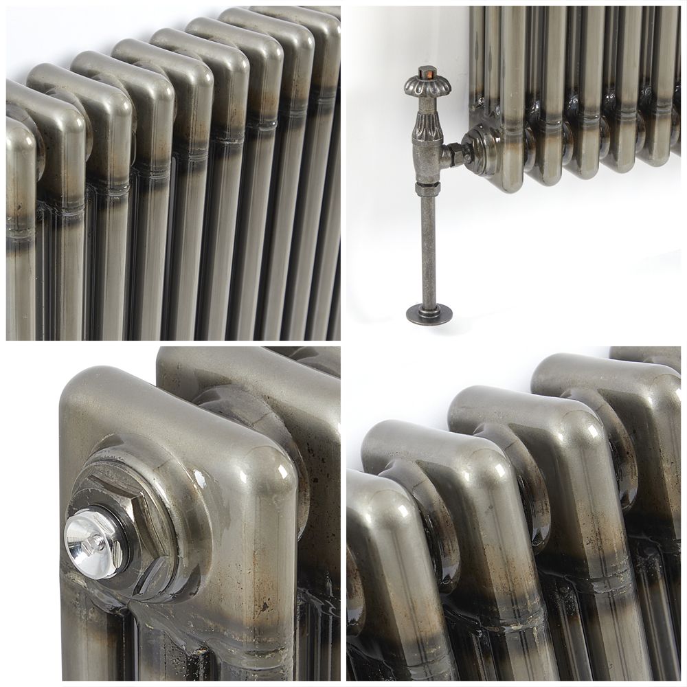 Milano Windsor - Lacquered Raw Metal Traditional Vertical Triple Column ...