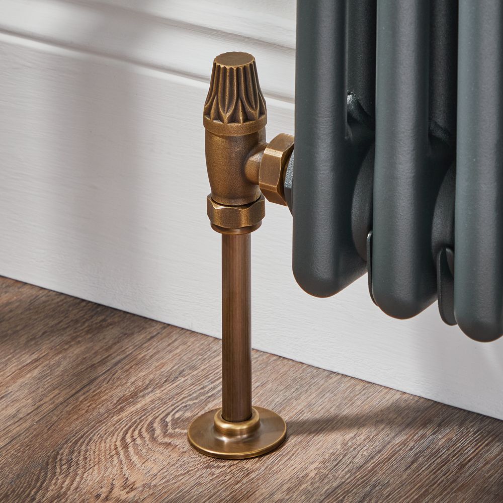 Milano - Traditional Angled Thermostatic Radiator Valves - Brass